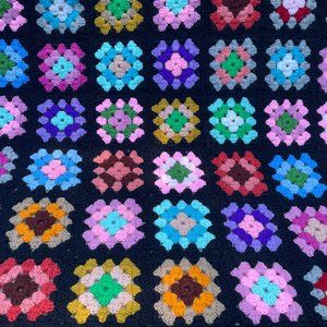 Bedding | Vintage Crocheted Rosannes Granny Square Quiltsofa Blanket ...